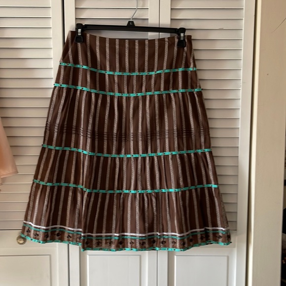 Island Republic | Skirts | Island Republic Brown Turquoise Beaded ...